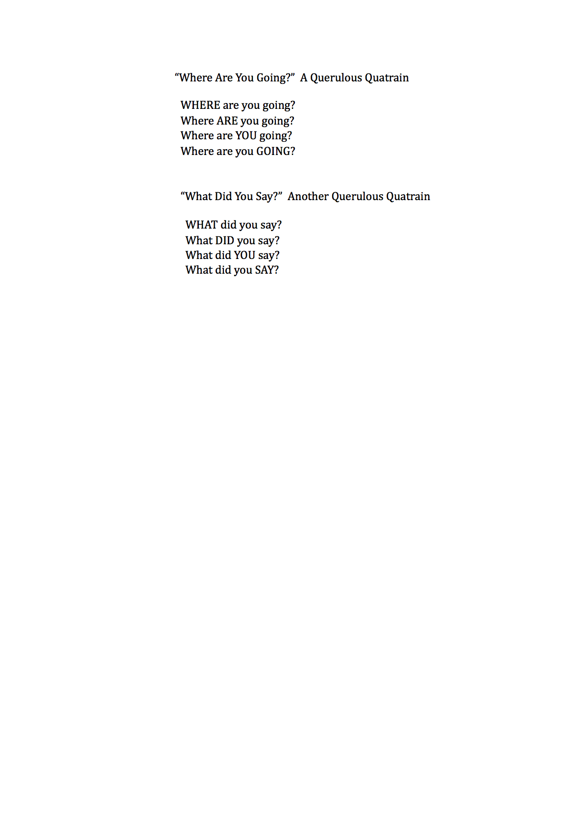 Two Quatrains – Murray C McClellan